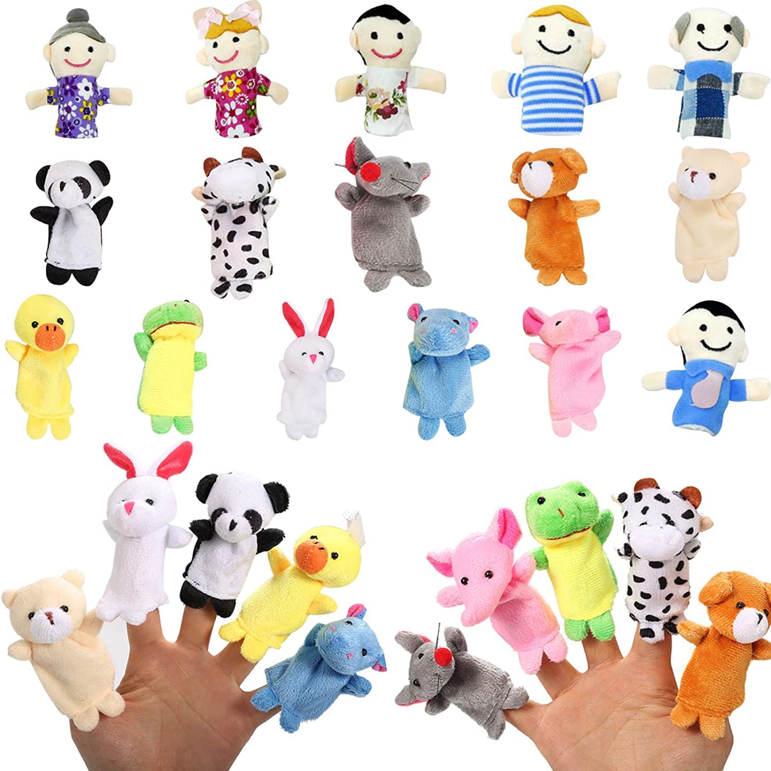 Mua 16Pcs Finger Puppets Set,10 Animal Finger Puppets + 6 People Finger ...