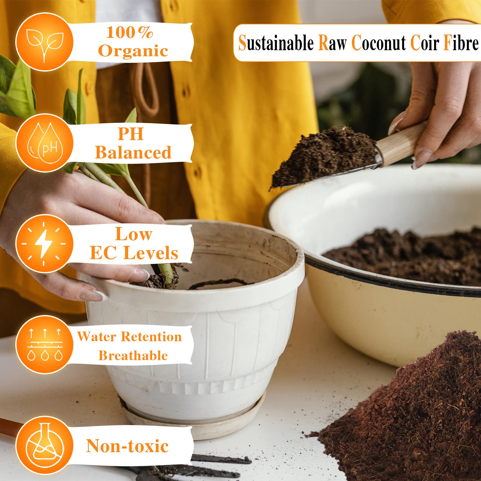 Mua 4 Pack Premium Coco Coir Brick for Plants- 100% Organic Compressed ...