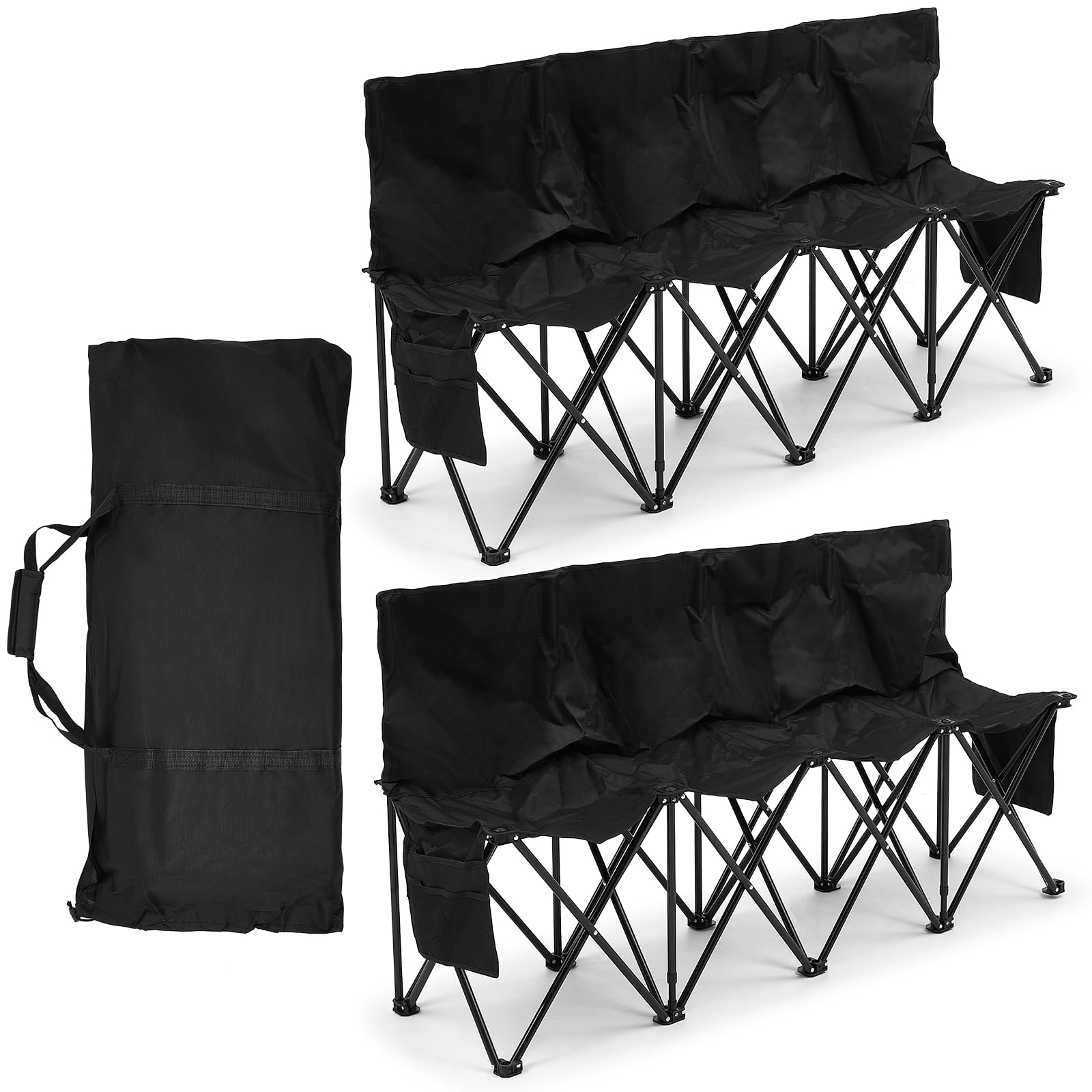Mua 2 Pieces Portable 4 Seat Foldable Team Sports Sideline Bench with ...