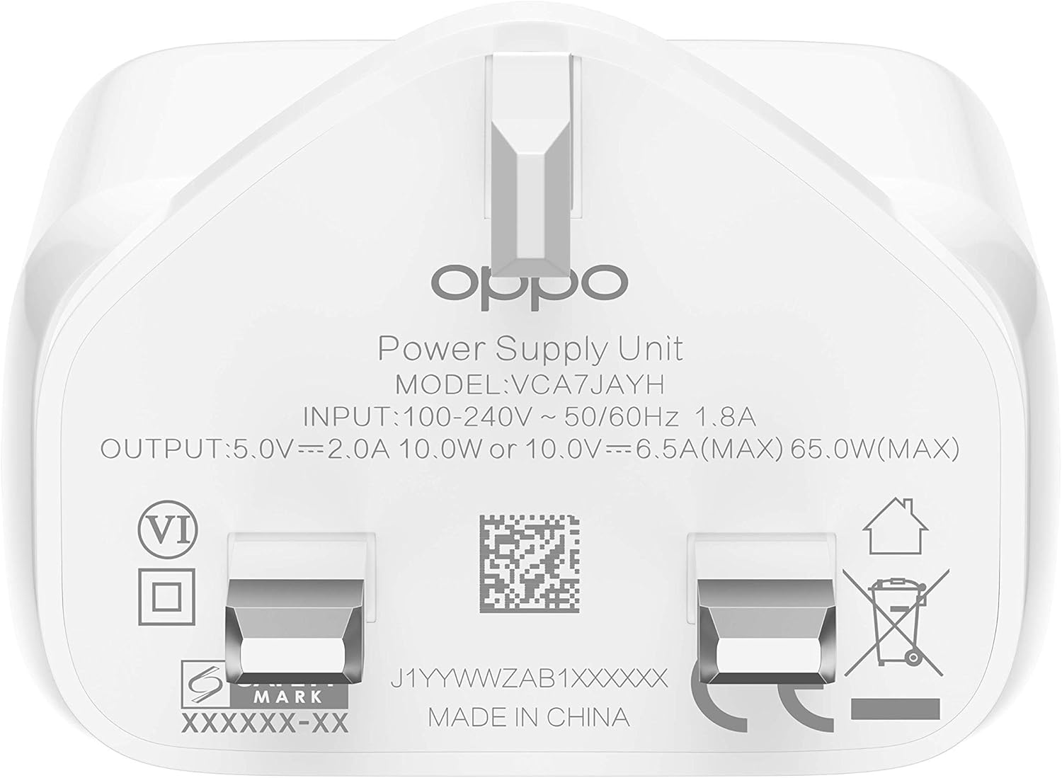 OPPO 65W Supervooc Adapter White – BigaMart