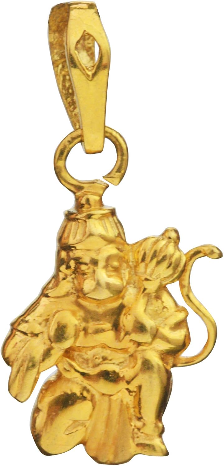 Lord Hanuman Pendant - 18 K Gold: Amazon.co.uk: Jewellery