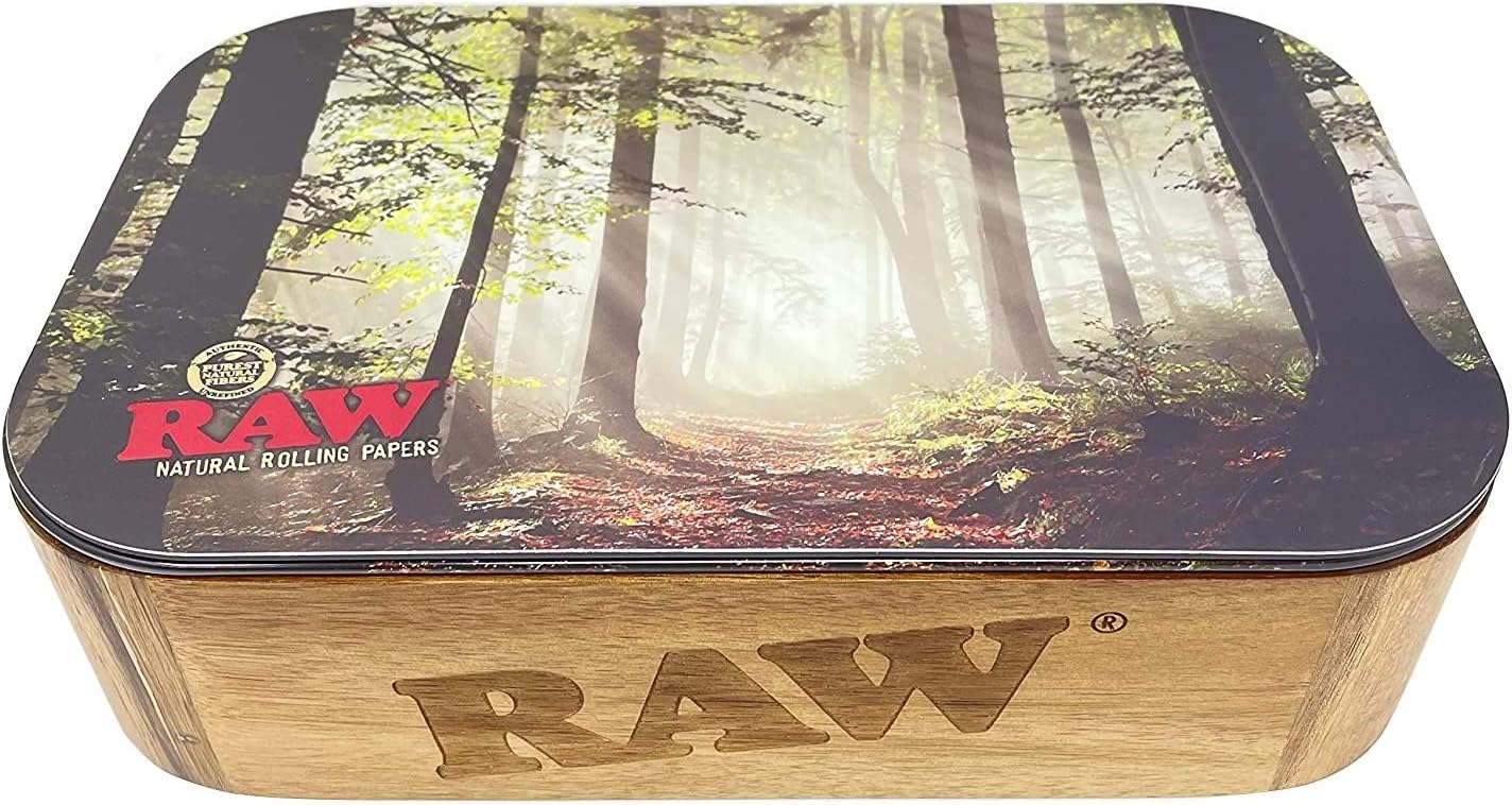 Reds Exclusive Tips RAW Wooden Cache Box Set with Tray and Magnetic ...