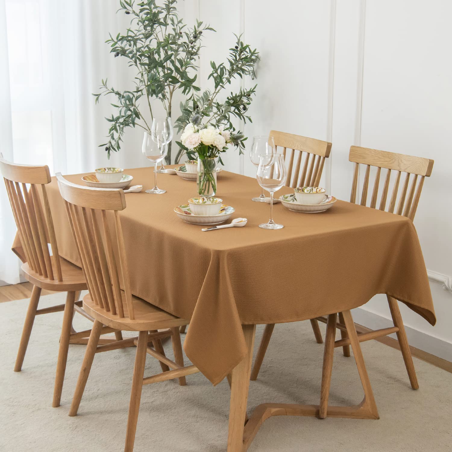 maxmill Textured Rectangle Water Resistant Wrinkle Free Spill-Proof ...