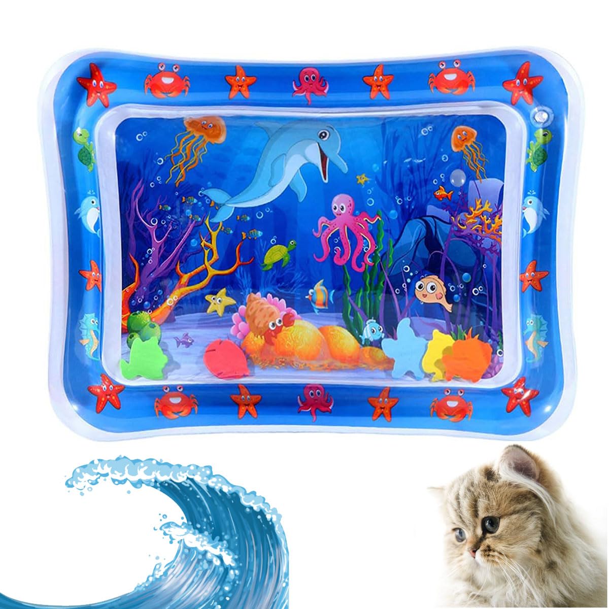 Sensory Water Play Mat for Cats,2024 Sensor Water Playmat,Cat Water ...