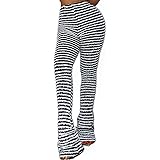 Amazon.com: Vaceky Women's Stacked Fuzzy Pants High Waist Black and ...