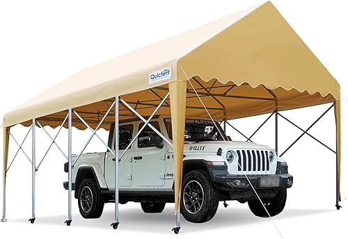 Quictent 13'X20' Heavy Duty Carport Retractable Party Tent with Wheels ...