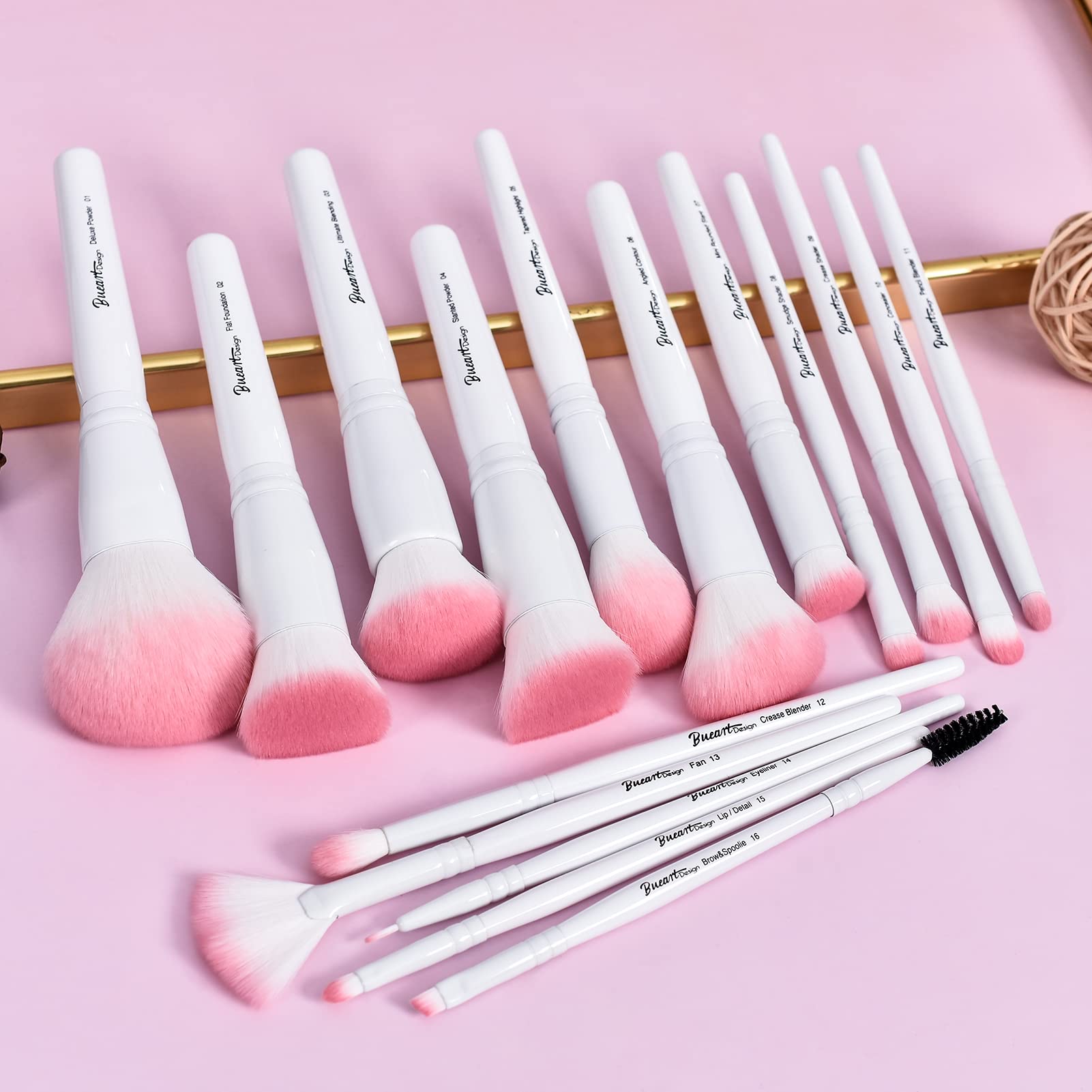 Mua Bueart Design 16Pcs ULTRA SOFT labeled Makeup Brushes set with ...