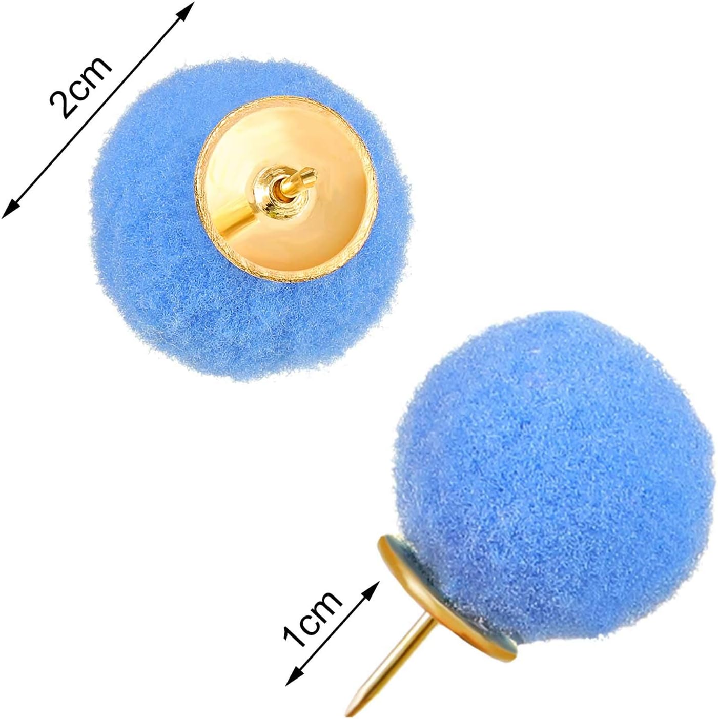 100 Pieces Decorative Push Pin Colorful Pom Poms Tacks Decorative Thumb ...