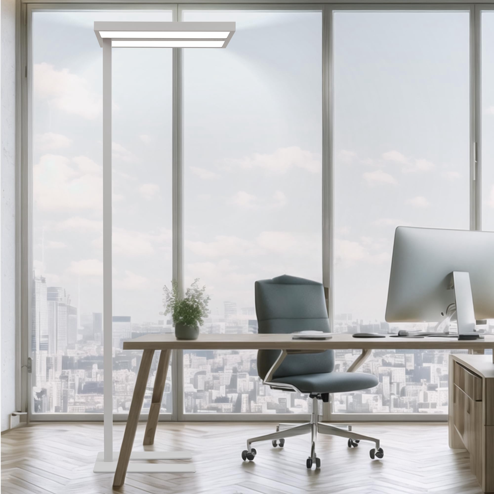 IESTARING 120W LED Floor Lamp 4000K for Office, 76.6'' 12600LM Dimmable ...