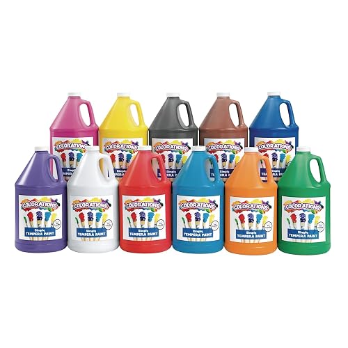 Colorations Simply Tempera Paint, 11 Gallon Set In Vibrant Colors ...
