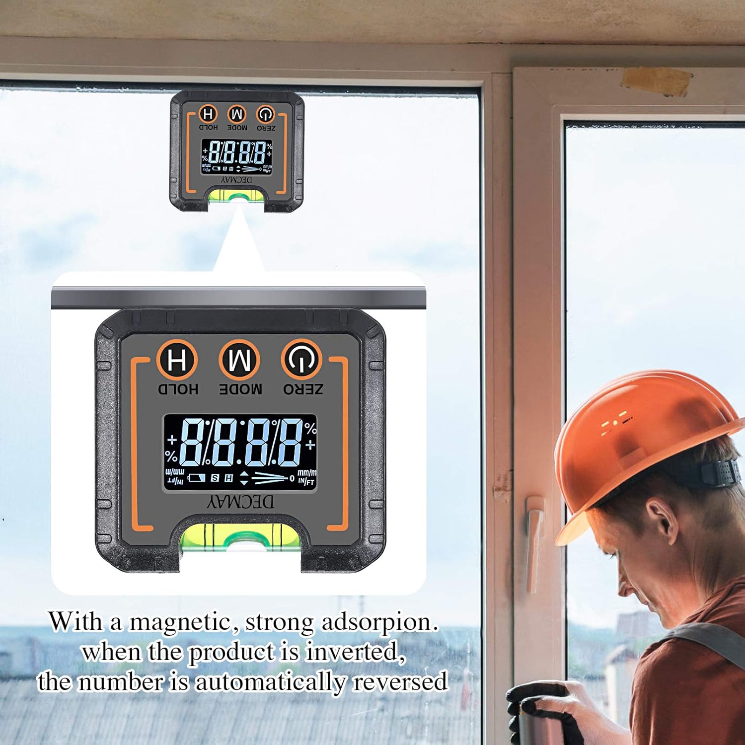 DECMAY Digital Level Box, LCD Digital Level Angle Gauge, Waterproof ...