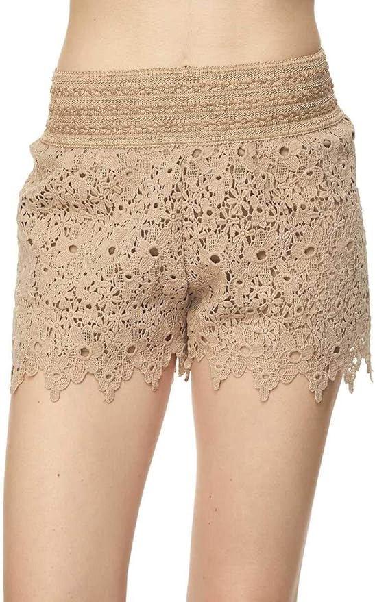 Bellarize Women's Crochet Lace Shorts with Inner Lining | Amazon.com
