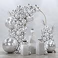 Amazon.com: PartyWoo Metallic Silver Balloons 99 pcs Different Sizes Pack of 36 18 12 10 5 Inch ...