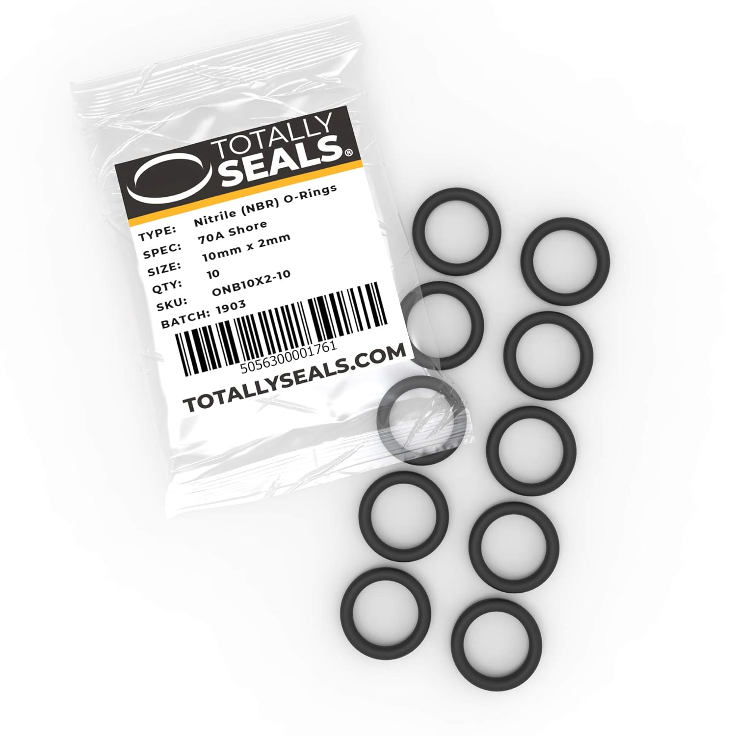 10mm x 2mm (14mm OD) Black Nitrile (NBR) Rubber Metric O-Rings – 70A ...