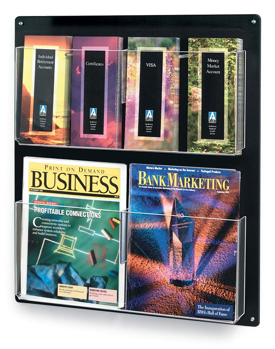 Buy Displays2go Wall Mount Literature Organizer, Removable Dividers for ...