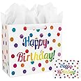 Amazon.com: 13" Large Happy Birthday Gift Bag with Card and Tissue ...