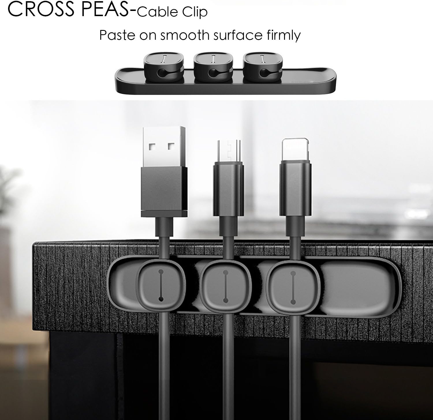 UNOOE Cable Tidy Clips Magnetic Desk Cable Managegment Adhesive Cable ...