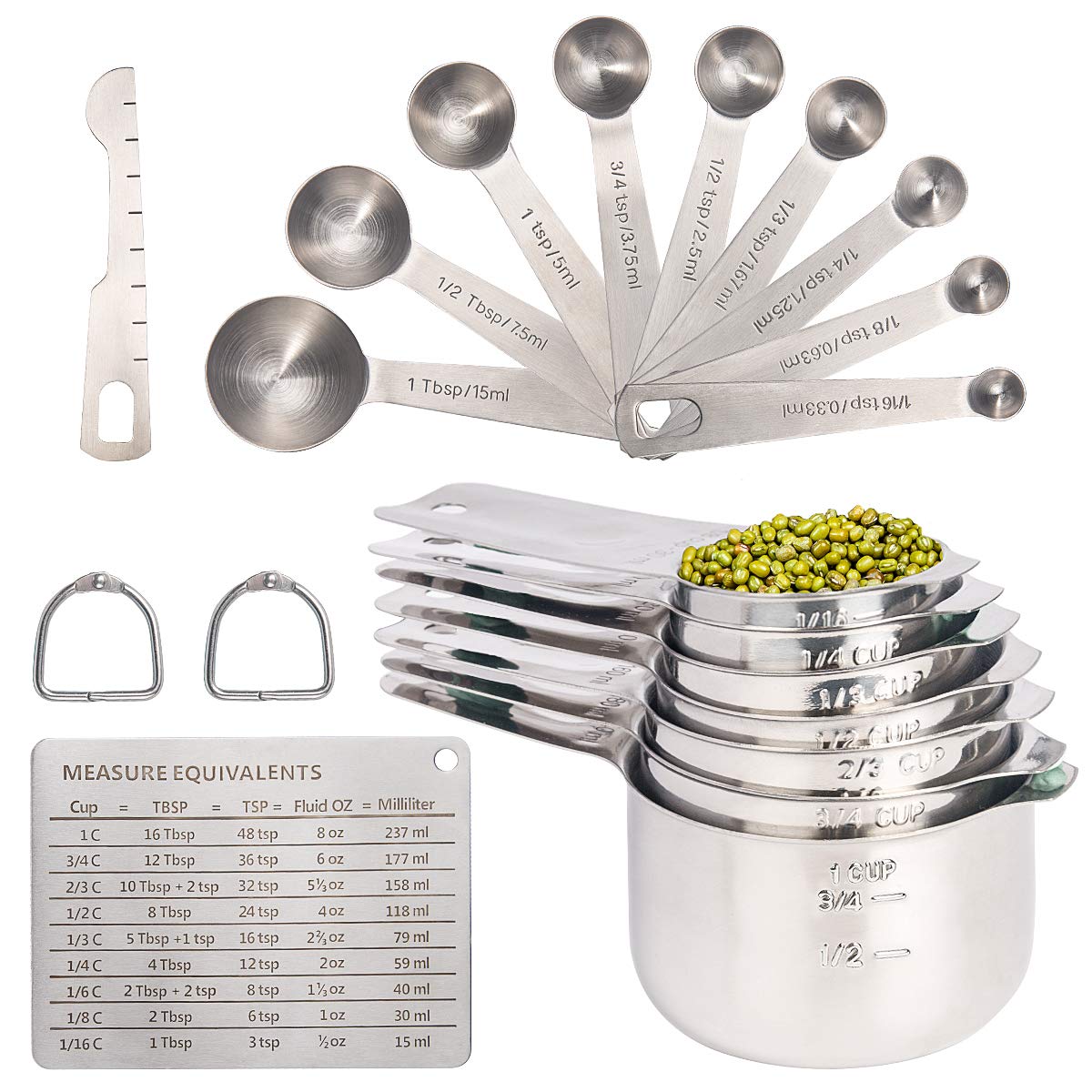 Mua DUNCHATY 20PCS Measuring Cups and Spoons Set, Stainless Steel ...