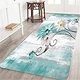 Amazon.com: Teal Runner Rug for Hallway 2x6, Daisy Floral Flowers and ...