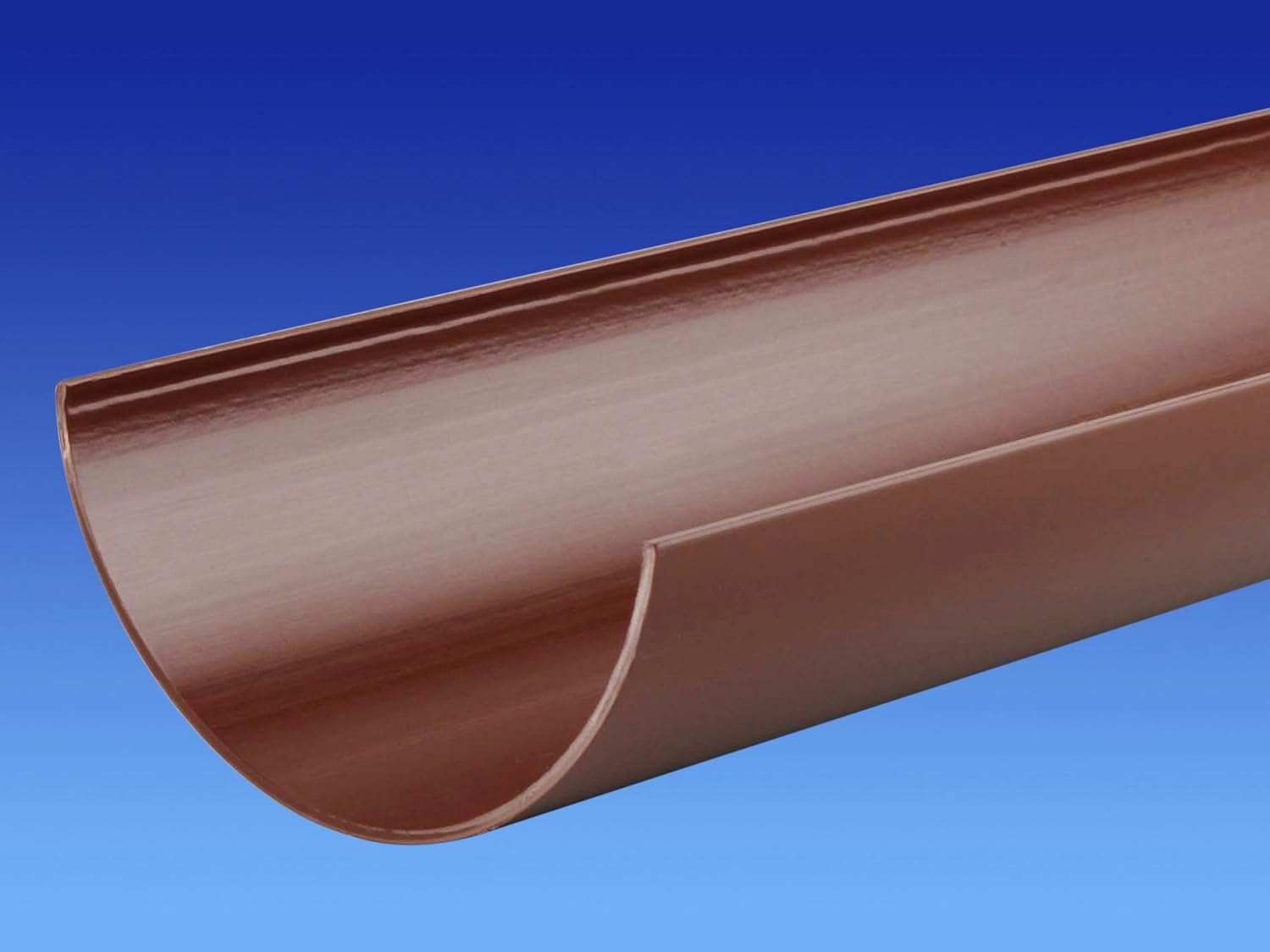 4M (2 x 2Metre) Wavin OSMA Roundline Gutter 112mm half round BROWN ...