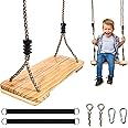 Amazon.com: Wood Tree Swing Seat, Wooden Swing Set for Children Adult Kids, 15.74 * 6.3 * 0.63 ...