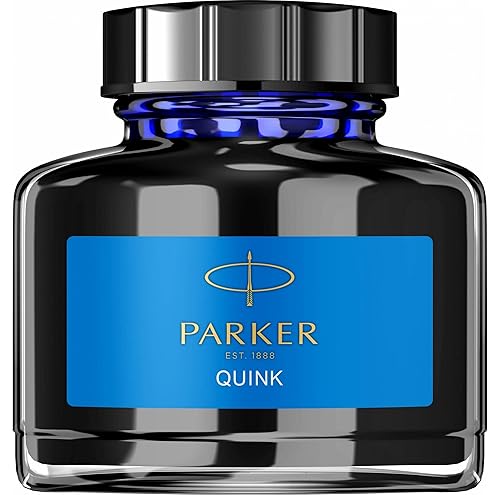 Parker Fountain Pen Ink Bottle | Washable Blue QUINK Ink | 57 ml ...