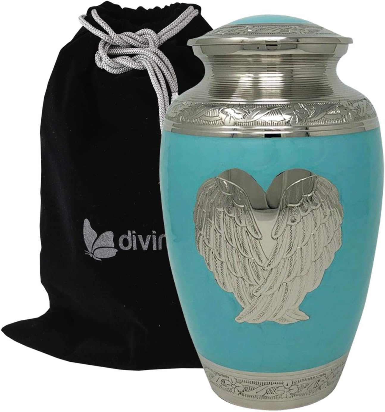 Amazon.com: Angel Wings and Heart Cremation Urn - Elegance Angel Wing ...