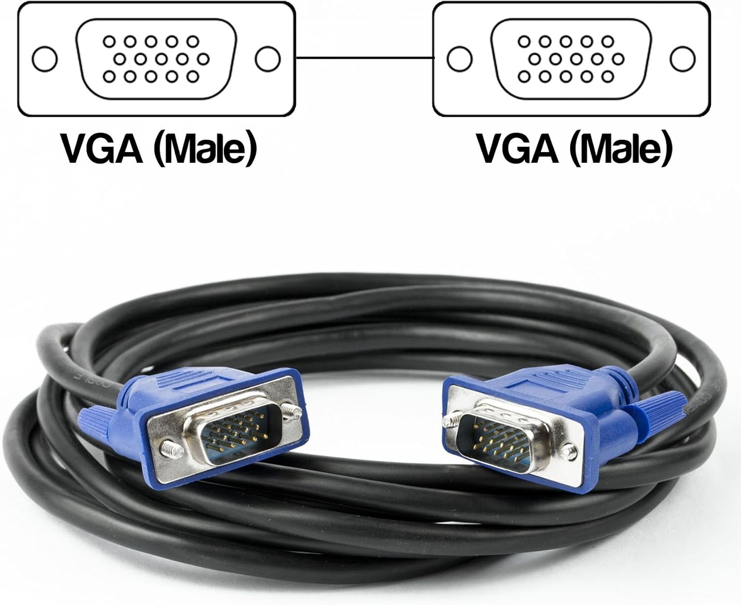 Komodo Câble VGA 15 broches pour PC ordinateur portable ou Mac vers ...