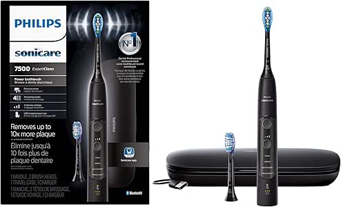 Philips Sonicare ExpertClean 7500 Black, Rechargeable electric power ...