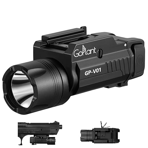 GOPLANT 1000 Lumens Weapon Light, Adjustable Rail-Mounted Pistol Light ...