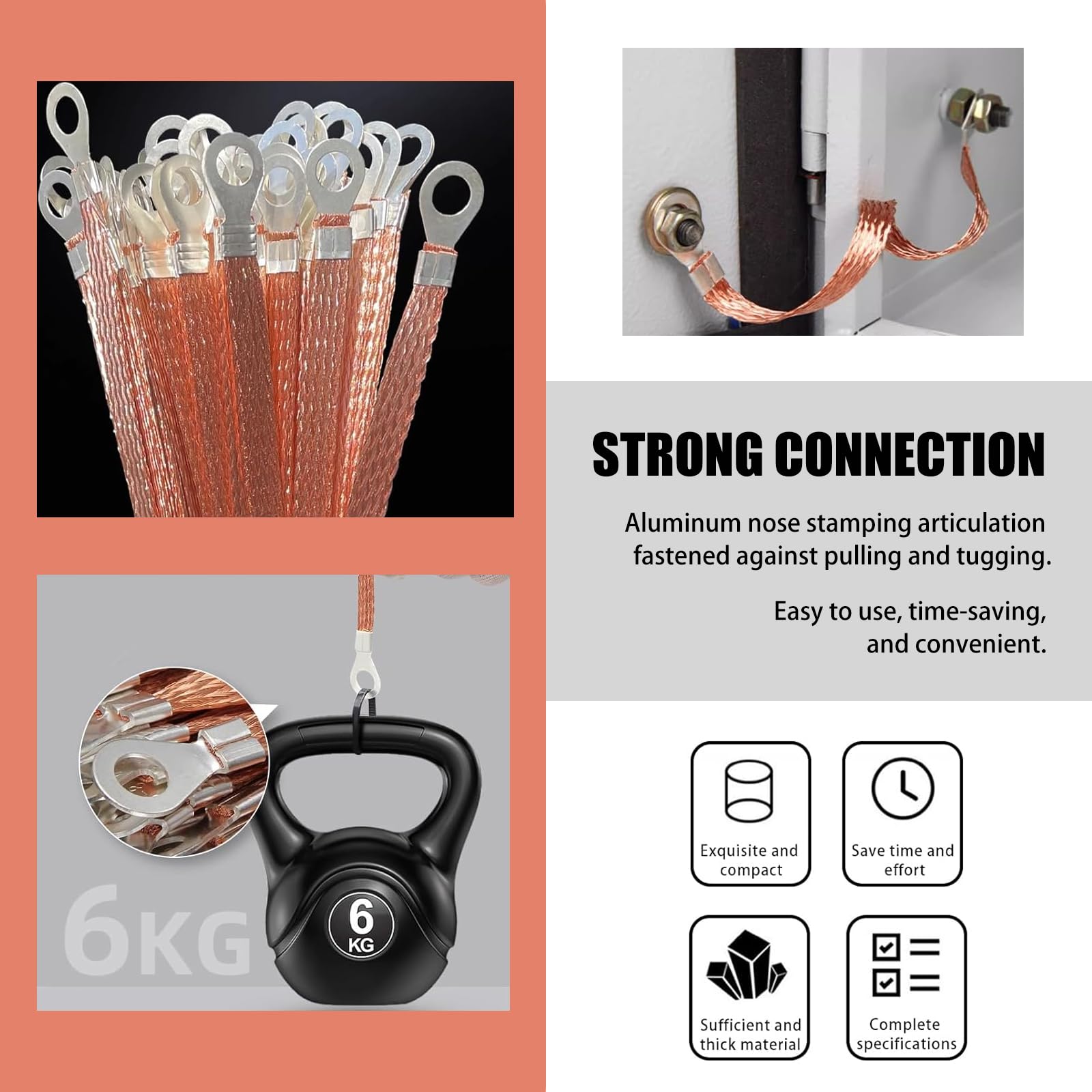 Mua 5 Pack Car Engine Grounding Strap, Heavy-Duty Metal Braided ...