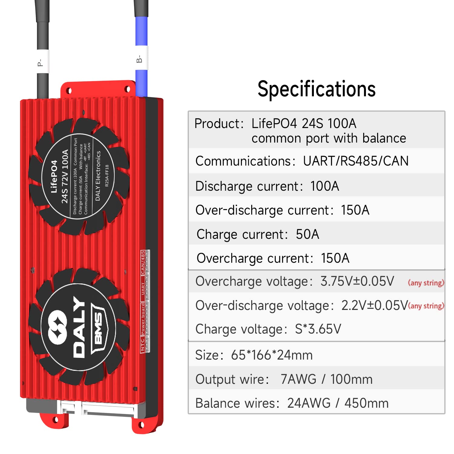 Mua DALY Smart BMS LiFePo4 24S 72V 100A PCB Battery Management System ...