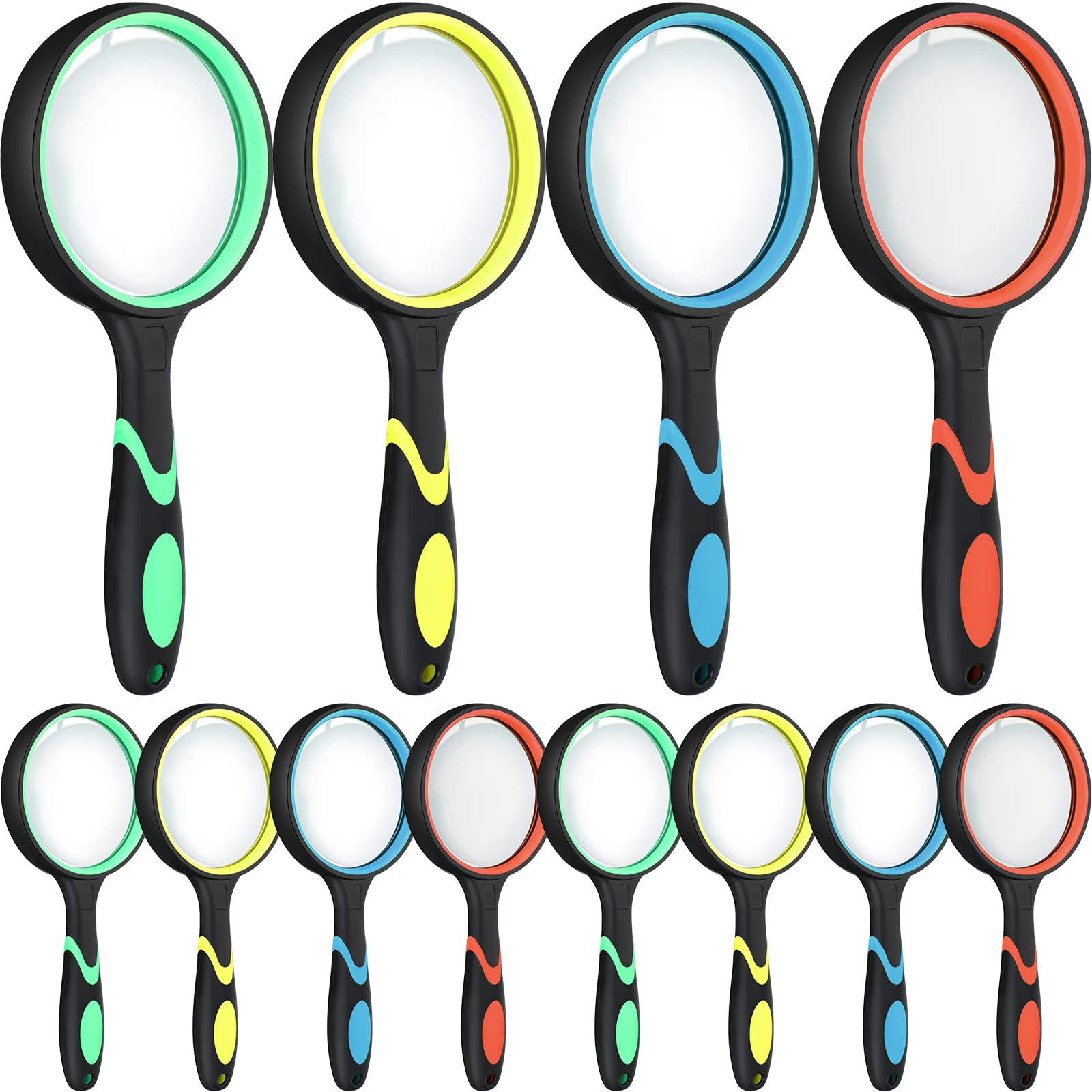Mua 12 Pcs 10X Magnifying Glass for Kids and Seniors Non-Slip Handheld ...