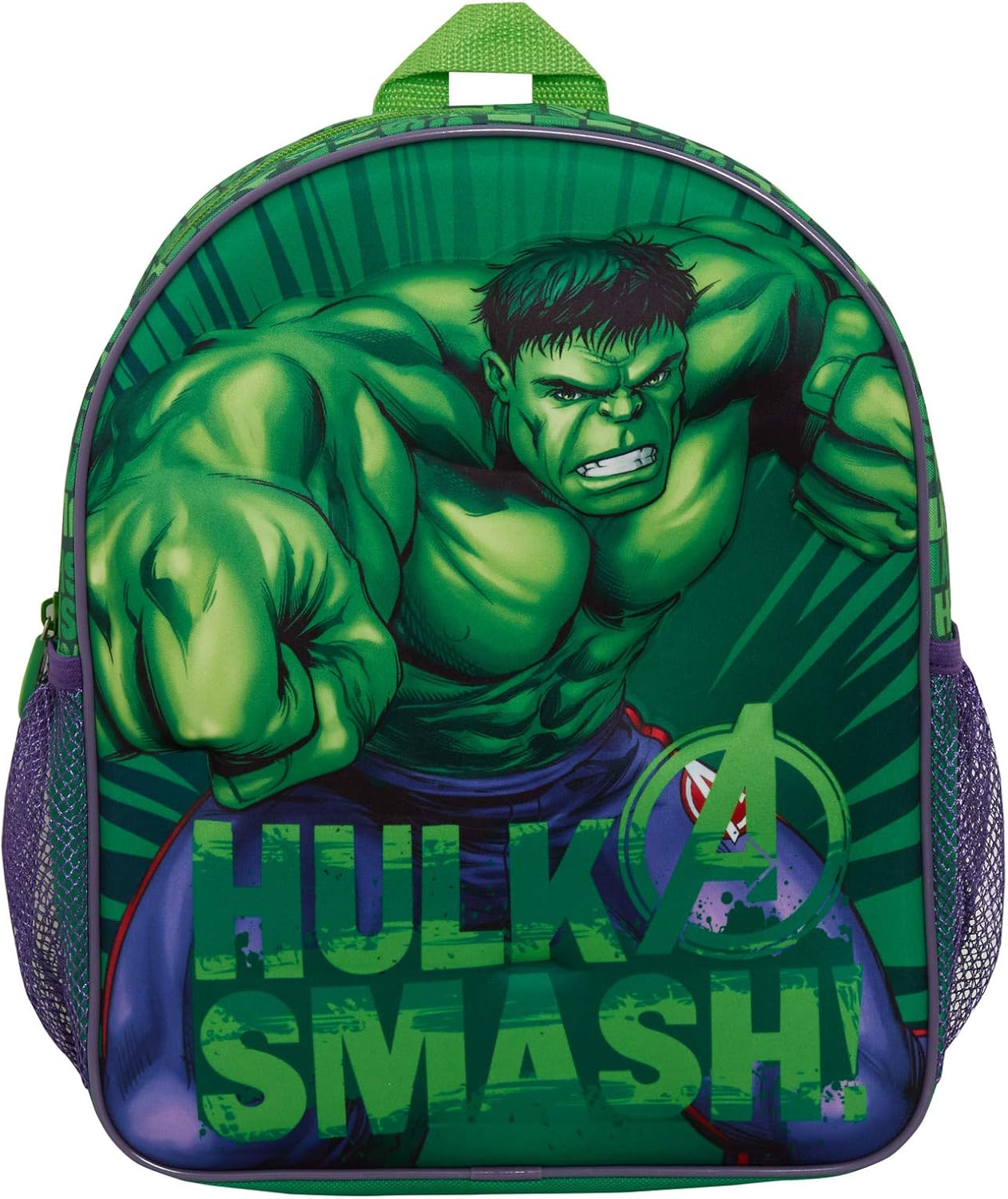 Boys 3D Incredible Hulk Backpack Kids Marvel Avengers School Lunch ...