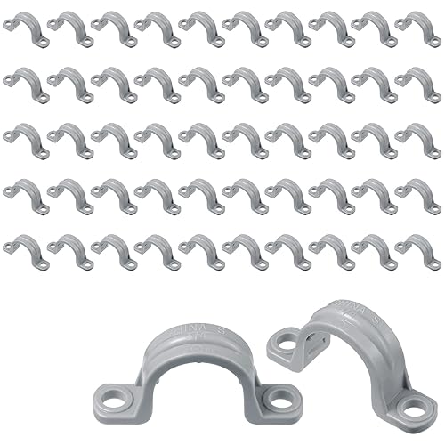Demissle PVC Conduit Clamp 2 Hole Straps Heavy Duty Grey Plastic ...