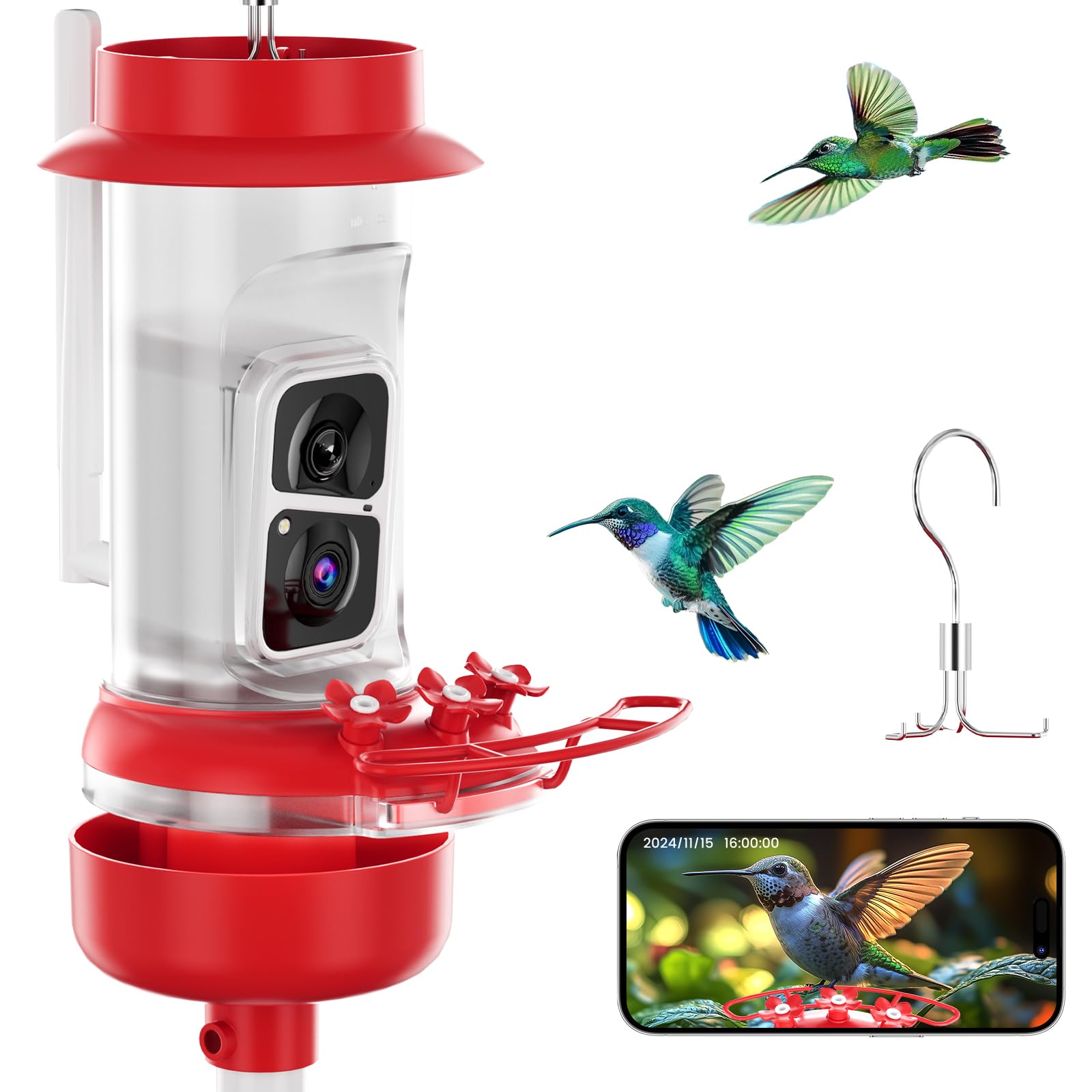 Soliom Humbirdy-The Original Hummingbird Feeder Camera with Ant Moat ...