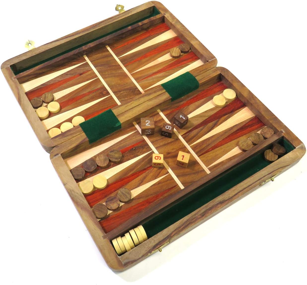 Fair trade Wooden Folding 10″ Backgammon set – BigaMart