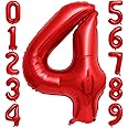 Amazon.com: Red 4 Number Balloons,40 Inch 4 Balloons Foil Mylar Helium ...