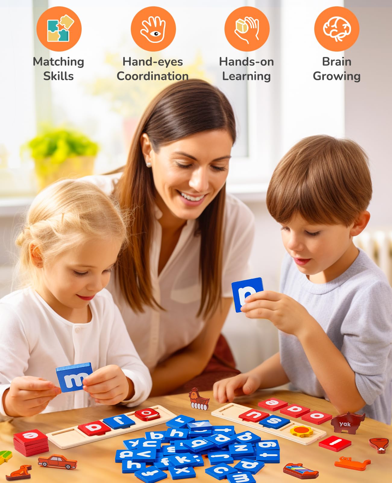 Mua JoyCat CVC Word Games Wooden Short Vowel Reading Letters Sorting ...