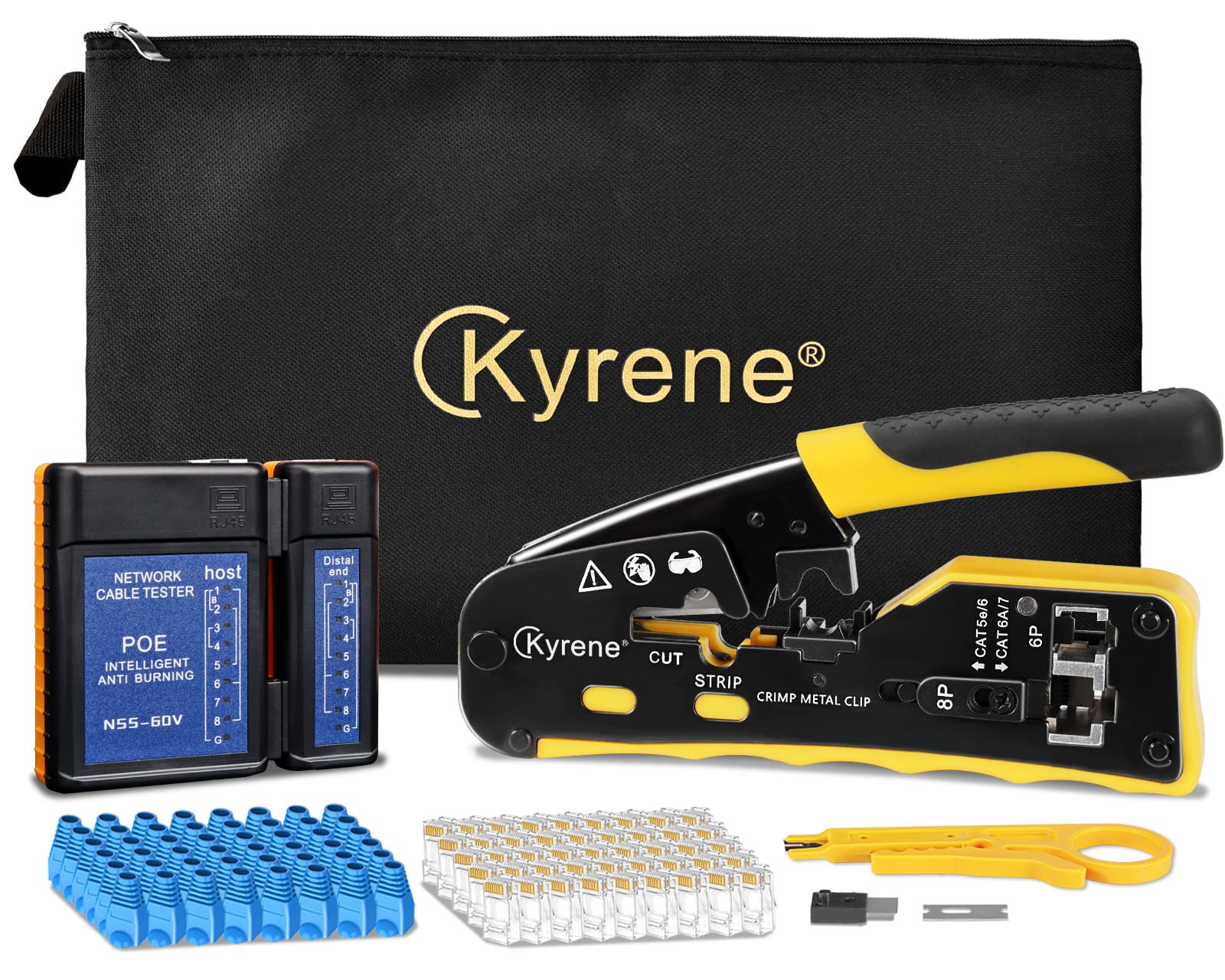 Mua Kyrene パススルー RJ45 圧着工具キット Cat5 Cat5e Cat6 圧着工具キット Kyrene パススルー RJ45 ...