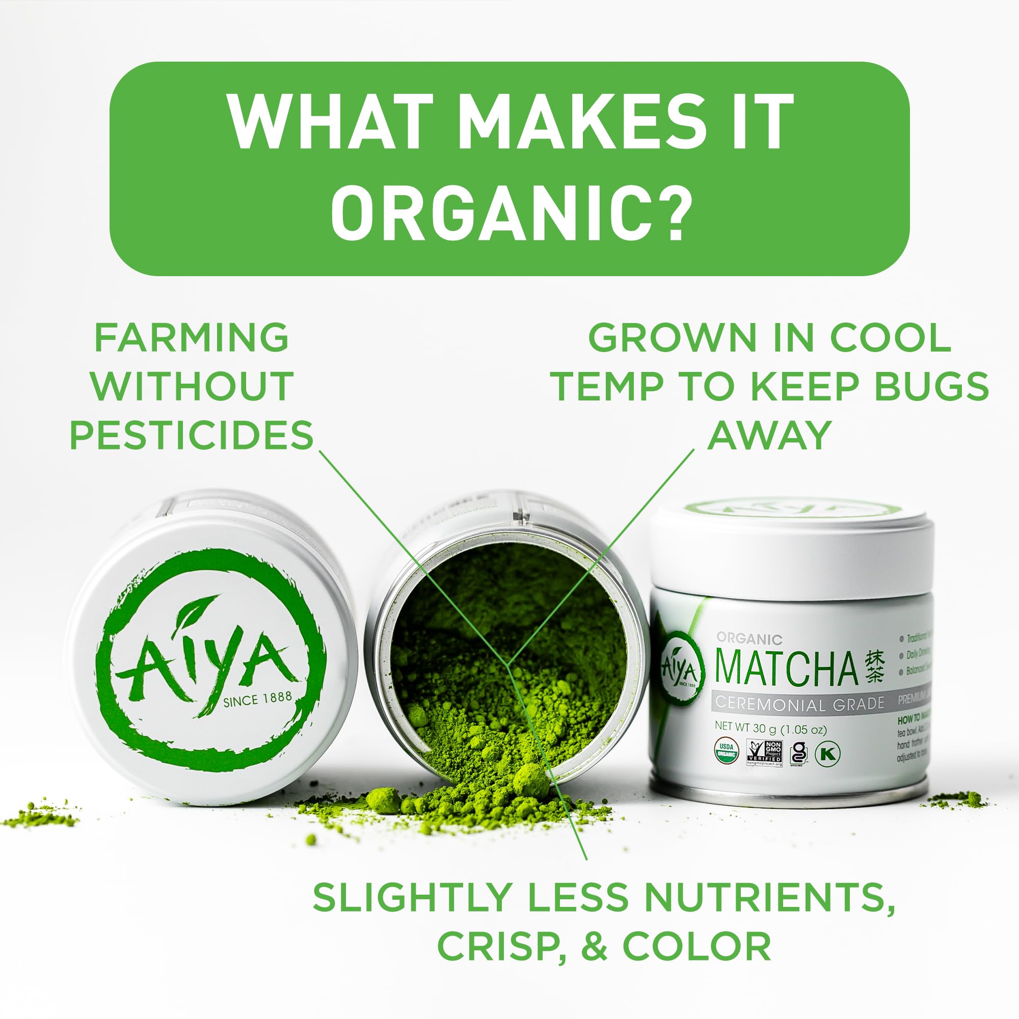 Mua Aiya Organic Ceremonial Grade Matcha Powder - Premium Matcha ...