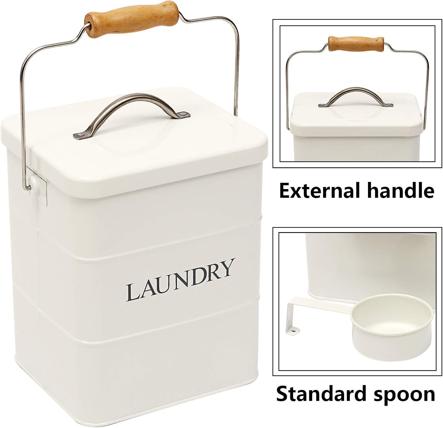 Xbopetda Laundry Powder Bin, Washing Powder Storage Tin with Scoop ...