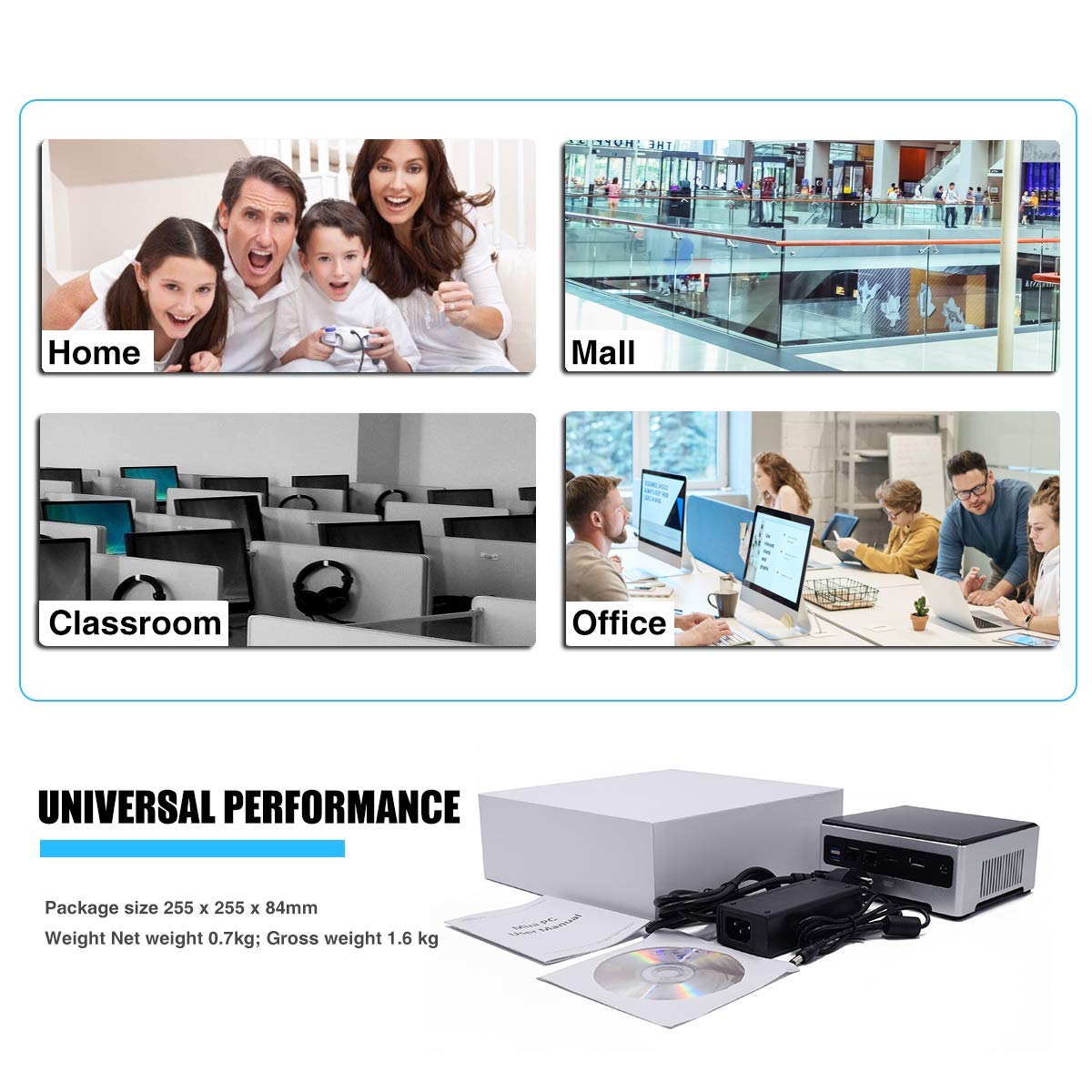 WEIDIAN Mini Desktop PC Quad Core I7 7820HK Win 10 Mini Computer 16GB ...