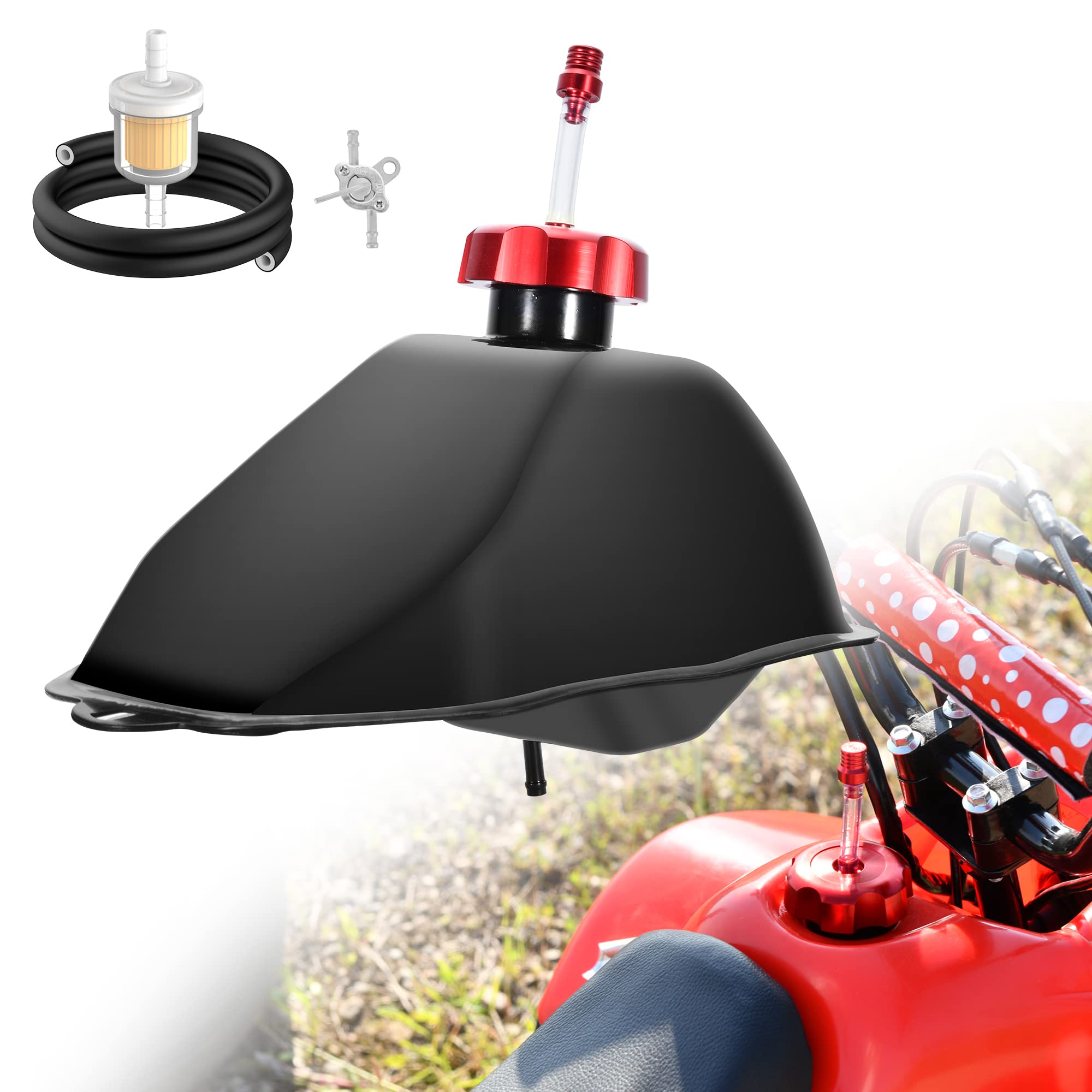 RUTU Upgraded Gas Fuel Tank 2.4L for 50cc 70cc 90cc 110cc 125cc Sunl ...