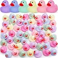 Amazon.com: 60 Pcs Macaron Color 2 Inch Rubber Ducks in Bulk Miniature ...