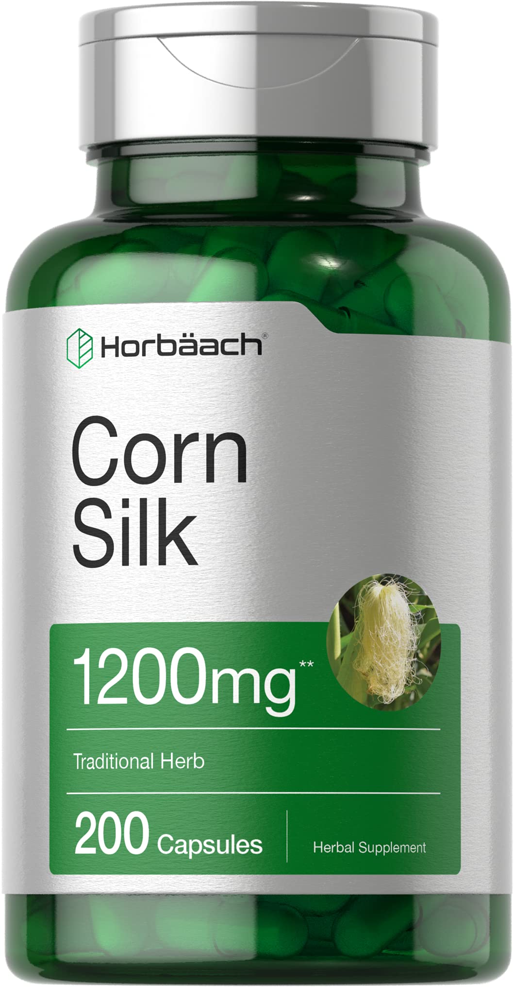 Mua Horbäach Corn Silk Capsules 1200mg | 200 Count | Non-GMO, Gluten ...