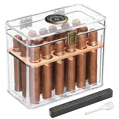 FANKAI Cigar Humidor, Acrylic Humidor Cigar Box, Cigar Accessories with ...