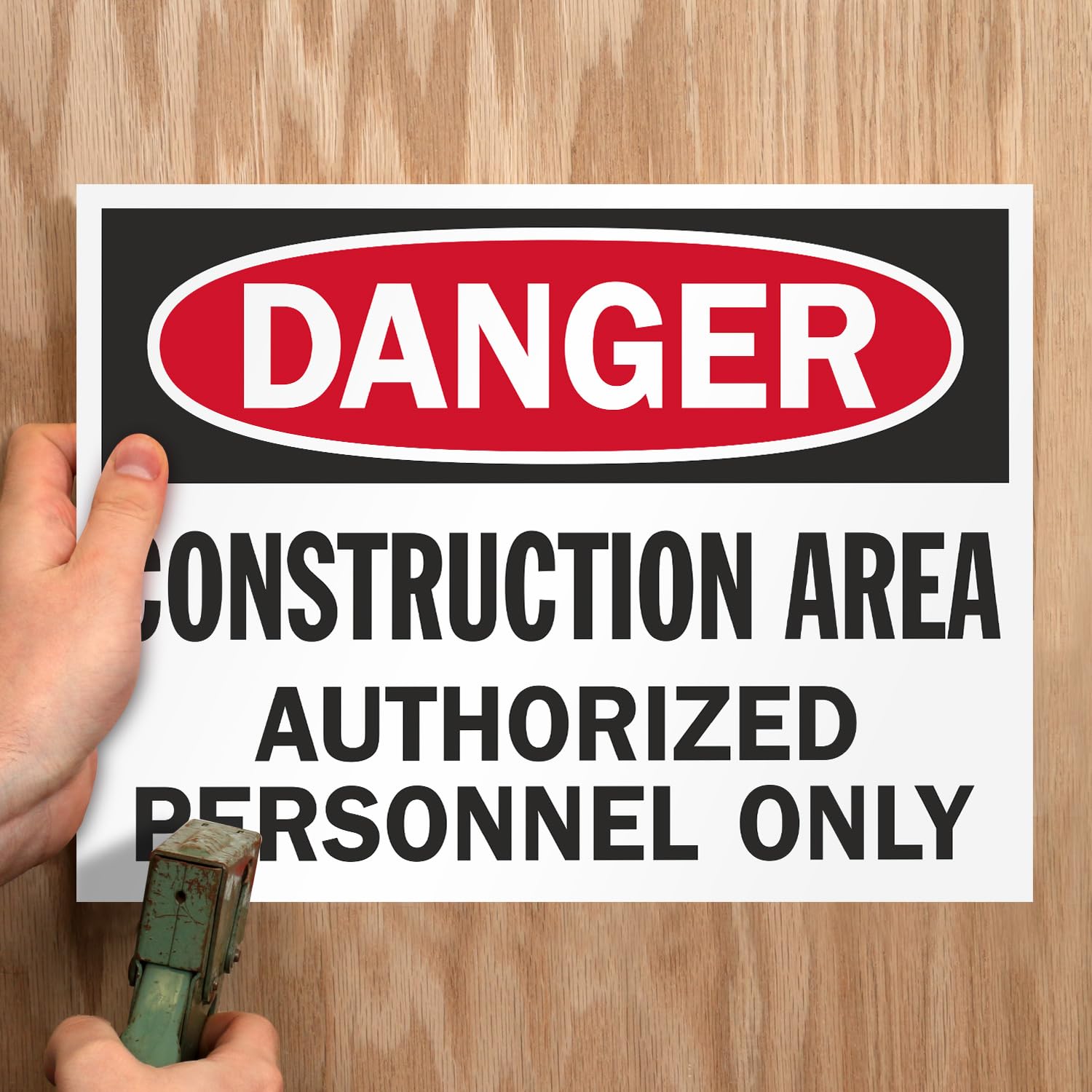 SmartSign "Danger Construction Area Authorized Personnel Only" Rip-Out ...