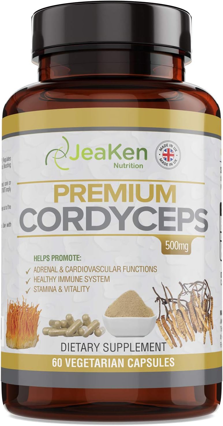 CORDYCEPS Mushroom Capsules by JeaKen - 60 x 500mg Cordyceps Extract ...