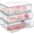 Amazon.com: Vtopmart 12.1''W Clear Stackable Storage Drawers,3 Pack ...